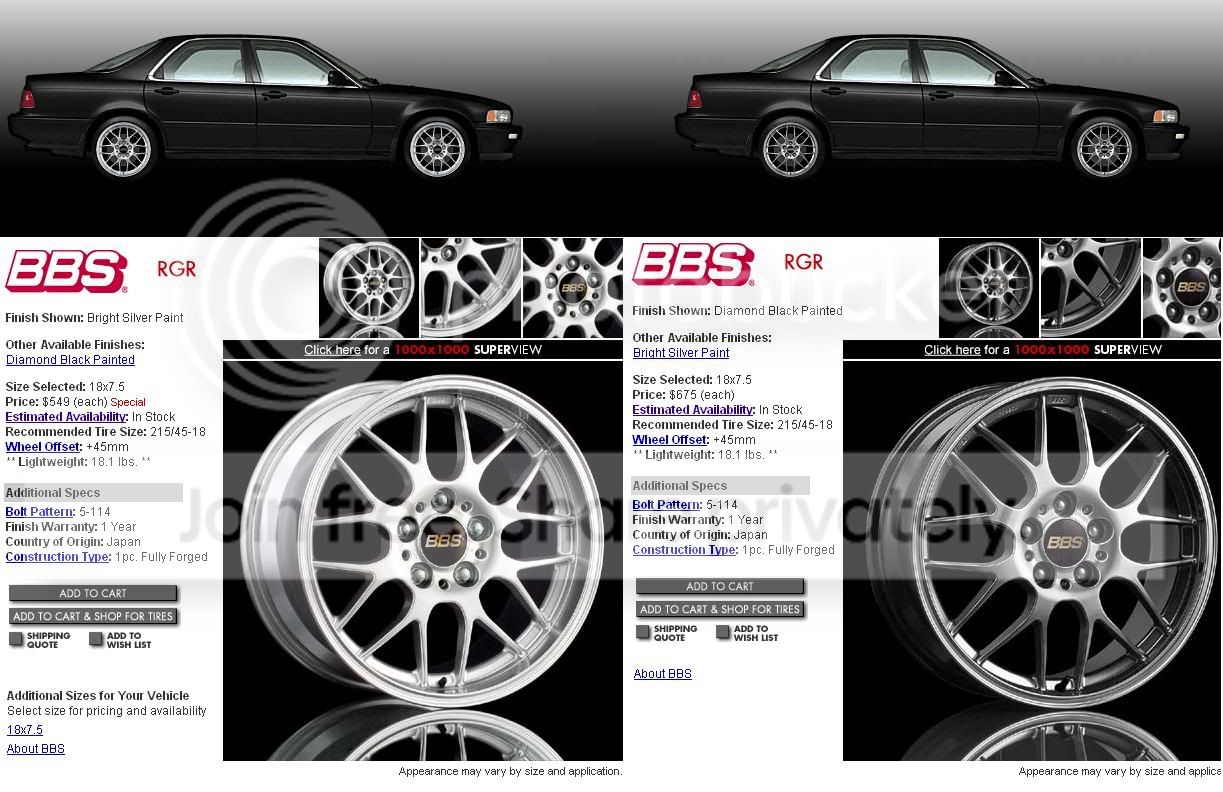 BBS wheels - which color - Silver or Diamond Black?? | Acura Legend Forum